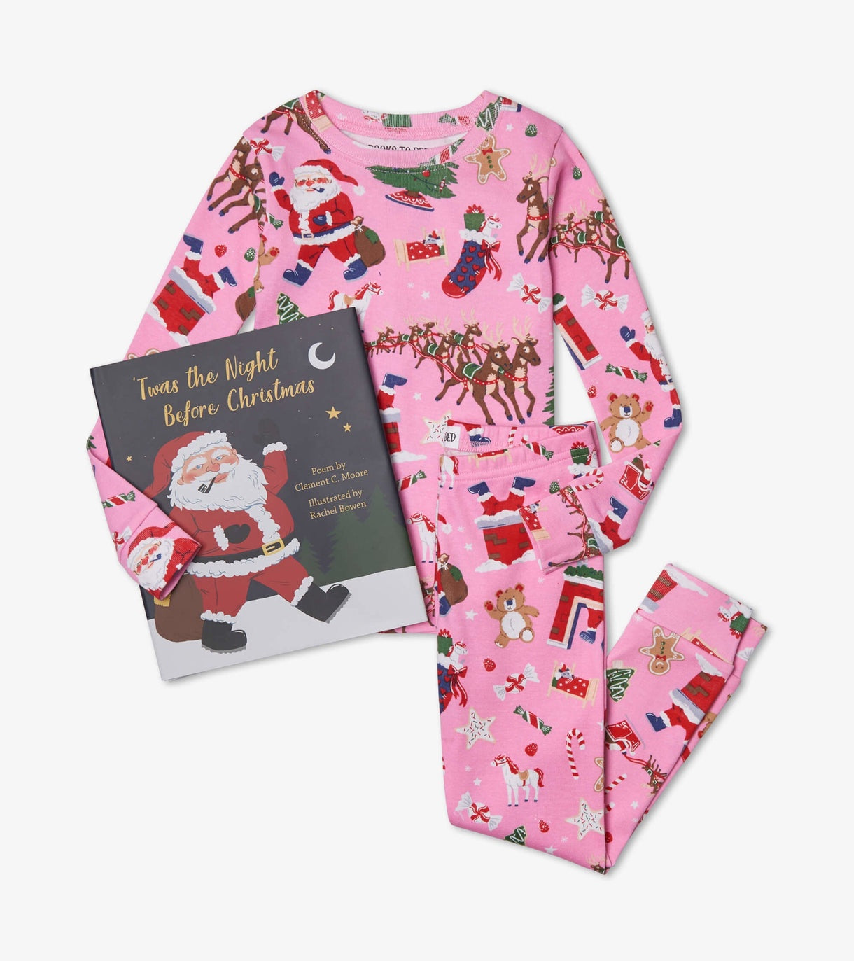 Twas the Night Before Christmas - Pink Pajama Set and Book - Hillhead House