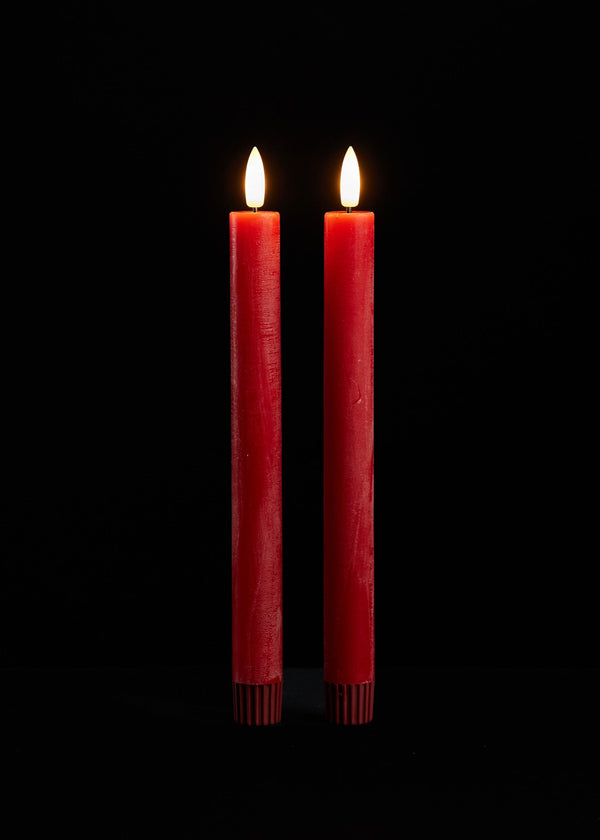 Set of 2 LED Tapers - Red - Hillhead House